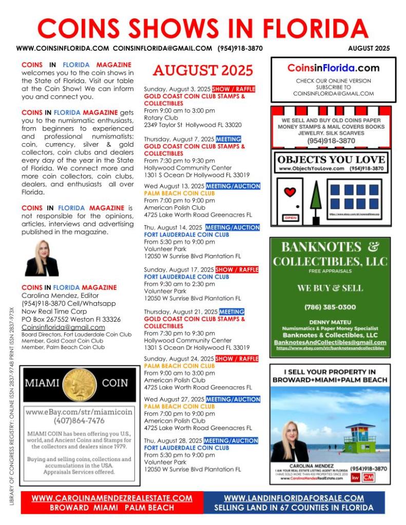 Coins in Florida – Coin Shows, Numismatics, Auctions, Events in the ...